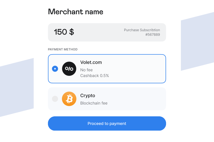 Accept global payments: Volet.com. E-wallet, crypto, stablecoin payments on your website ...